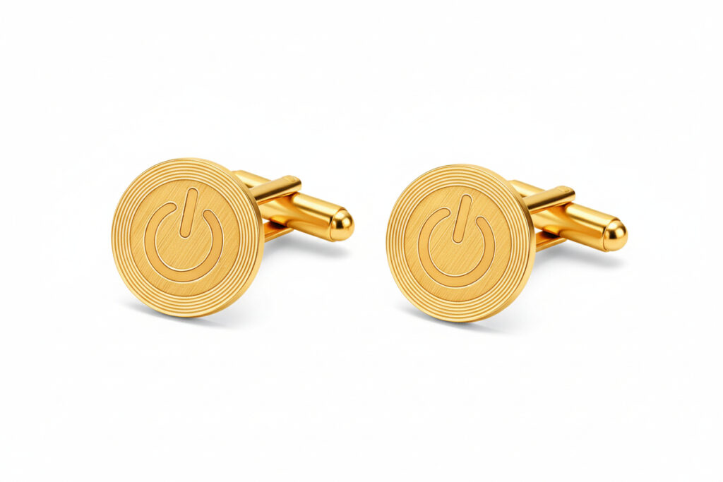 Hard Reset Power Button Cufflinks - The Wandering Jewel Jewelry Store