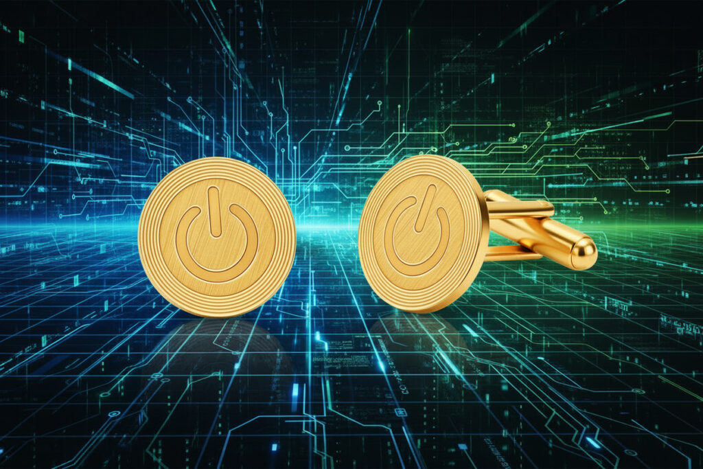Hard Reset Power Button Cufflinks - The Wandering Jewel Jewelry Store