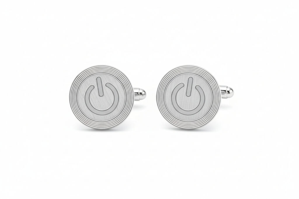 Hard Reset Power Button Cufflinks - The Wandering Jewel Jewelry Store